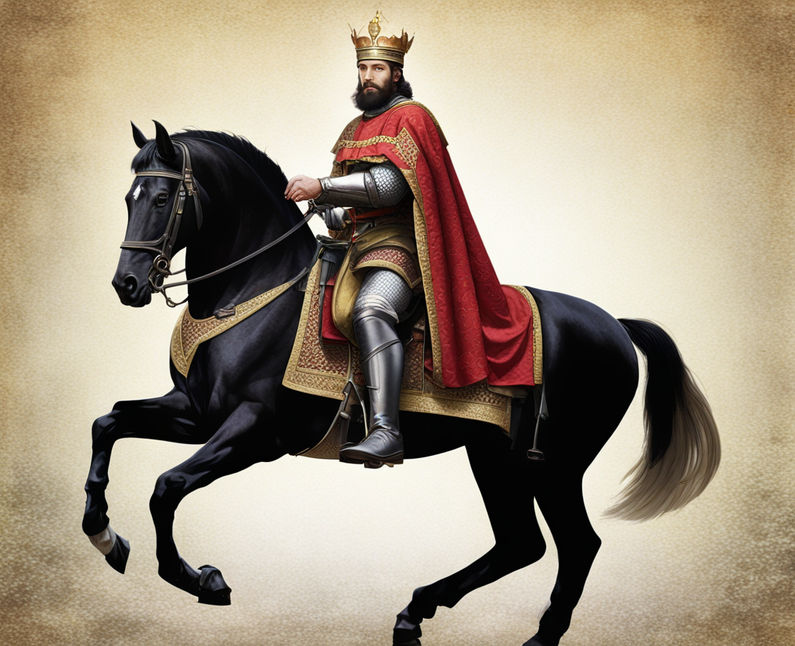 Medieval king riding a horse by Alan Torres - Playground