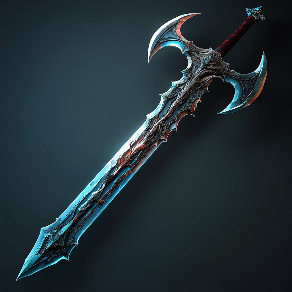 An divine long sword hyper realistic and stylized art styles... by Avi ...
