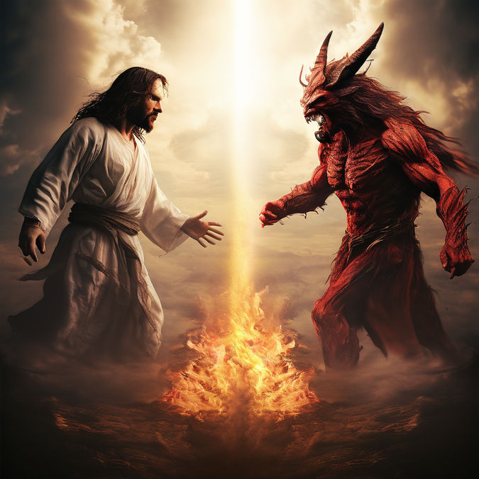 Jesus vs devil by Ki Akasha - Playground