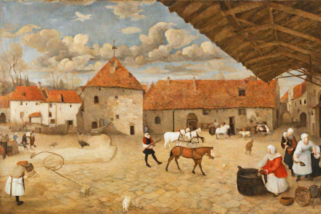 Painting style: Pieter Bruegel the Elder by Сергей Устинов - Playground