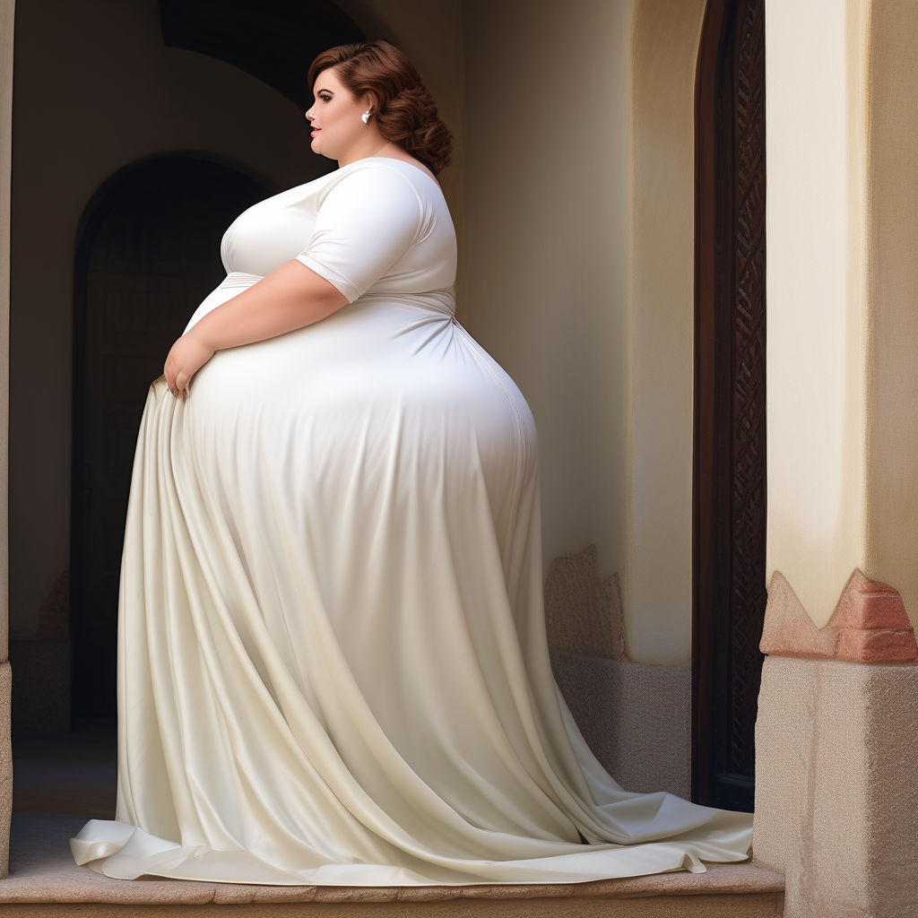 A hefty woman in tight cloth side view by sujeet agrawal - Playground