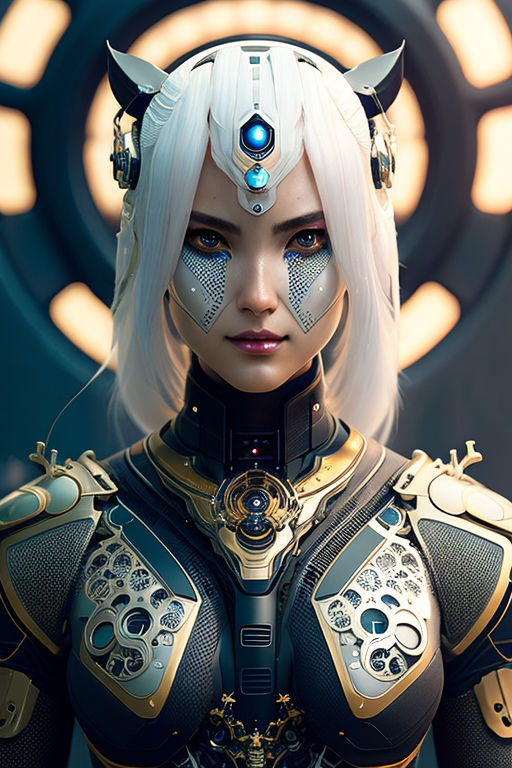 Futuristic portrait of a biomechanical cybernetic geisha by Playground ...