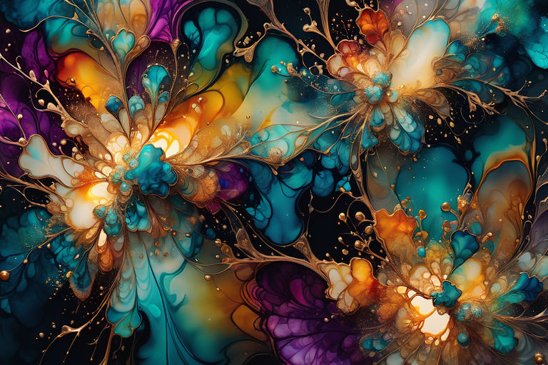 Alcohol Ink Splatter Art by Hana Primalátky - Playground