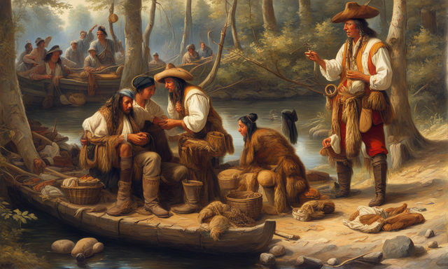 17th century Dutch merchants trading beaver pelts with Nativ... by Jan ...