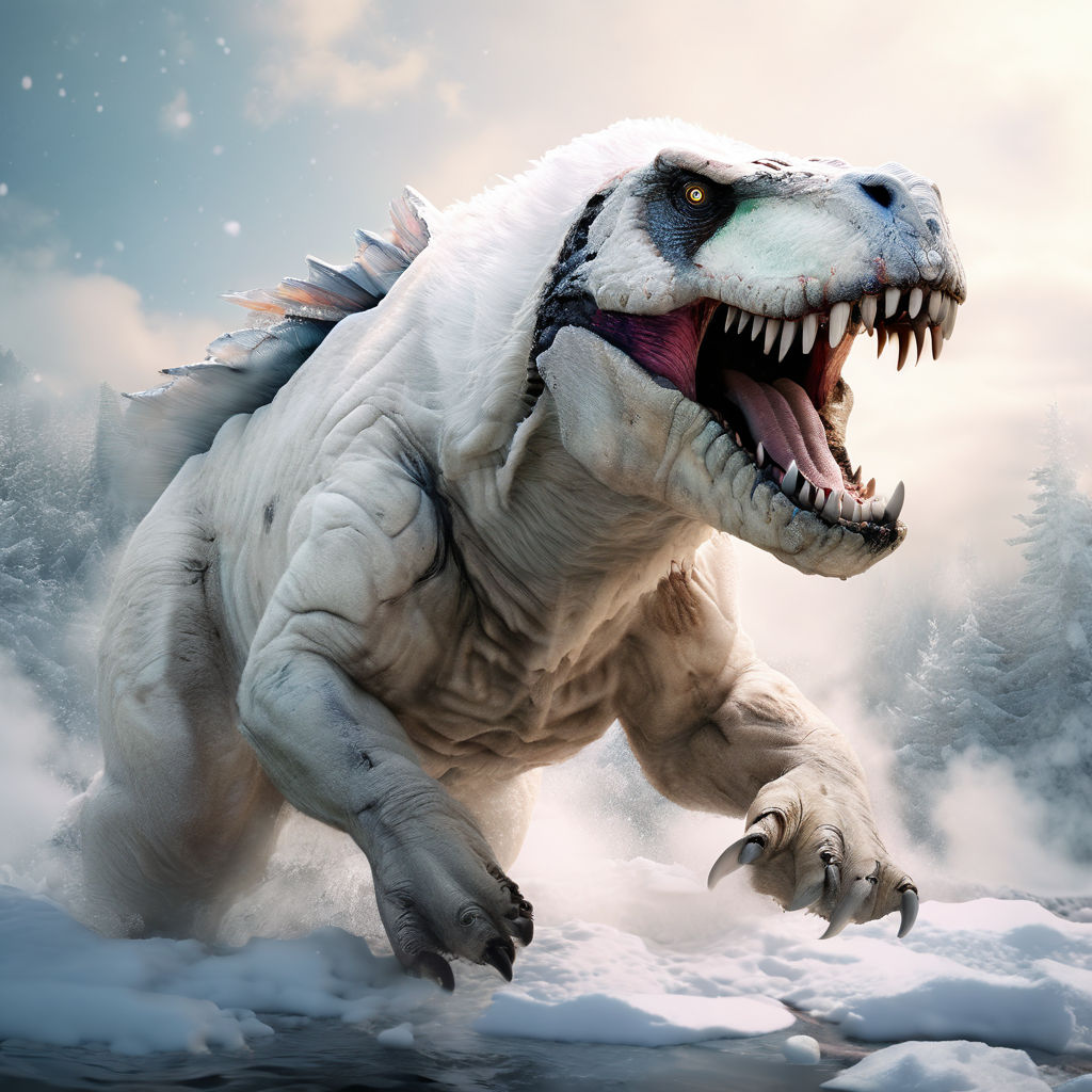 T-rex mixed with a polar bear with wings by Michael Cloutier - Playground