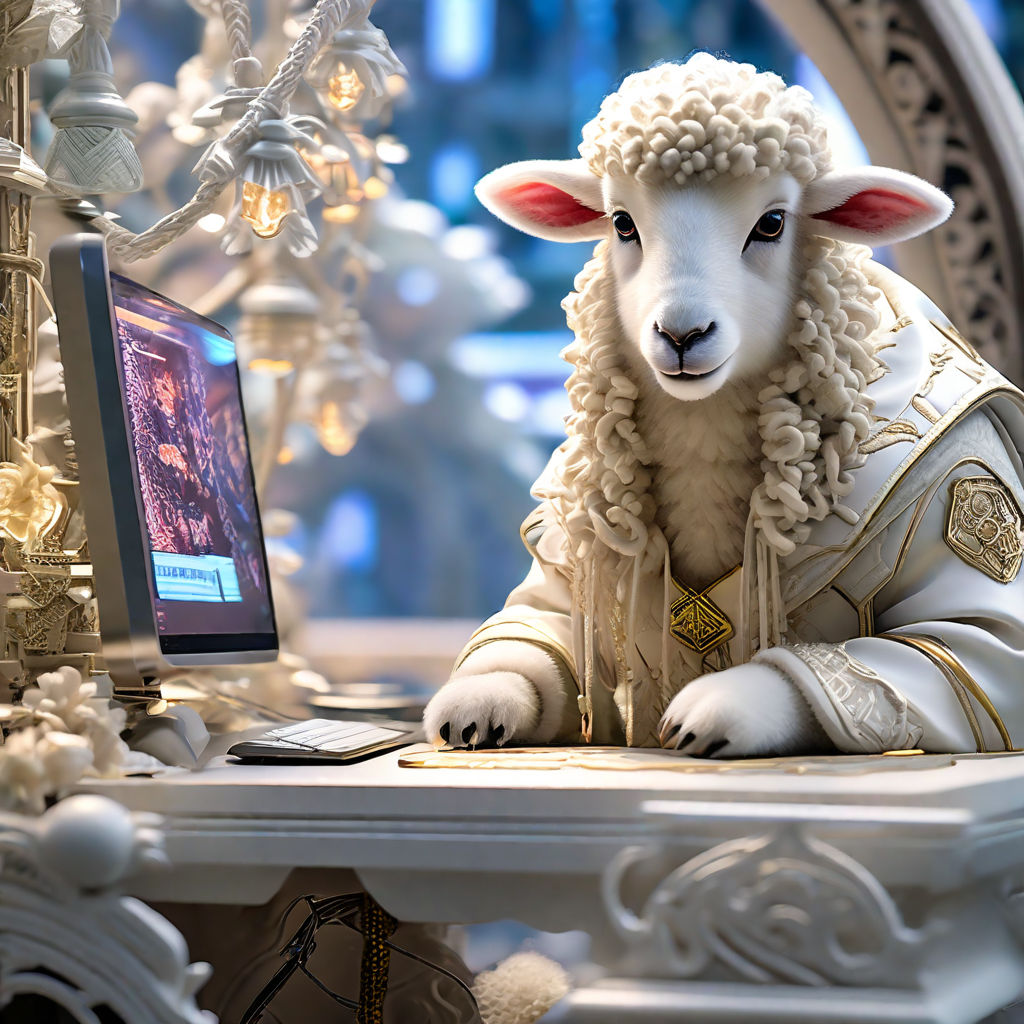 Gaming desk with sheep by Lobo Anjo - Playground