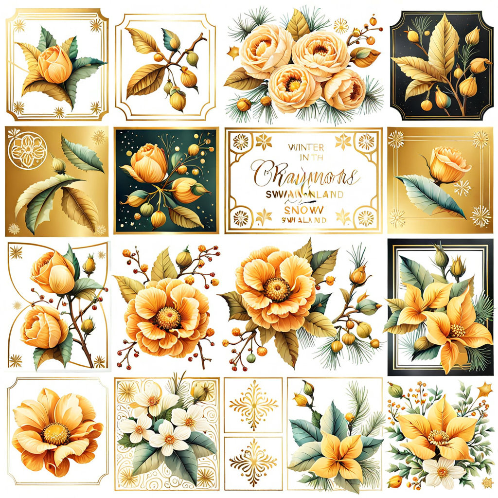 Collection of vintage square labels by Barbara Treen - Playground