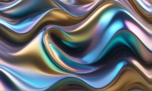 3d wave shaped chrome fluid holographic colors with clear wh... by Arif Arsyah - Playground
