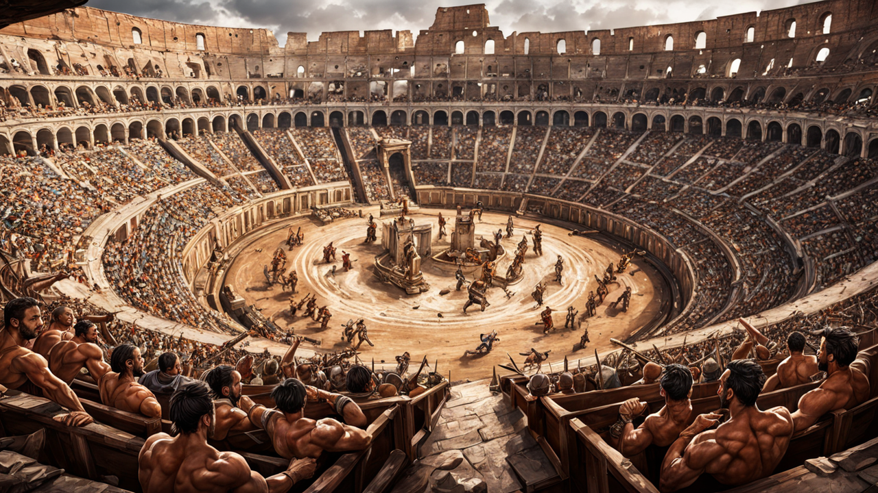 Gladiators fighting in the arena of coliseum by VisionBlue - Playground