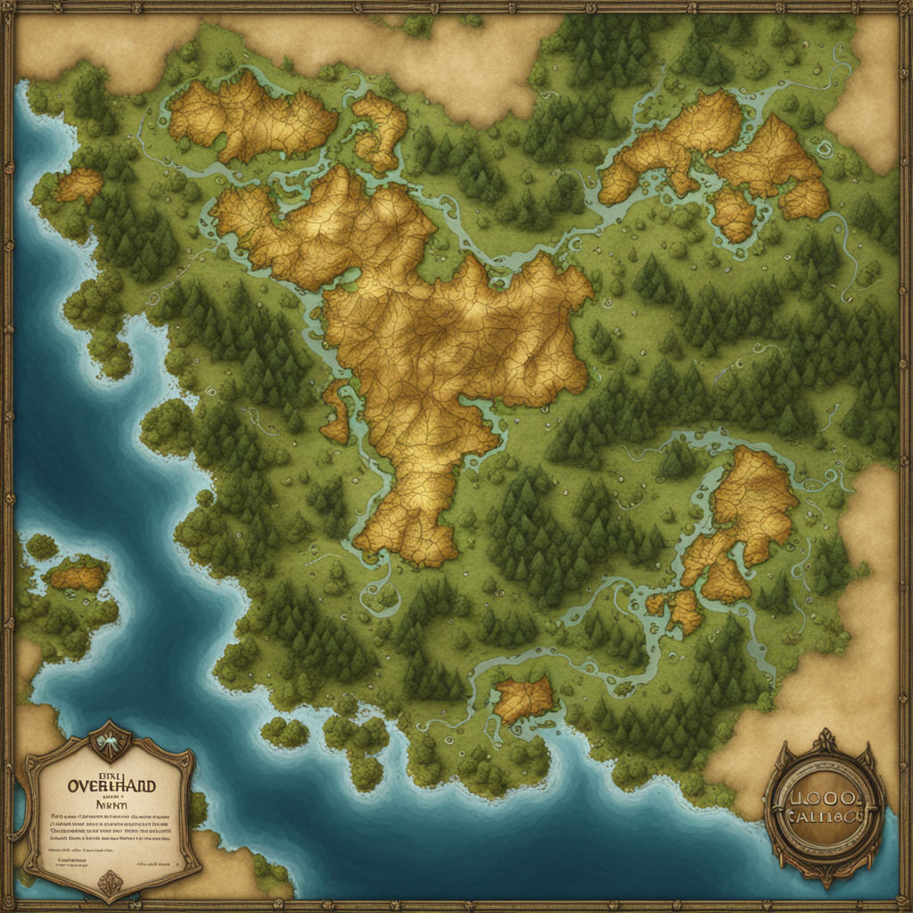 Create a detailed overhead fantasy map floorplan by Guild of Navigators ...