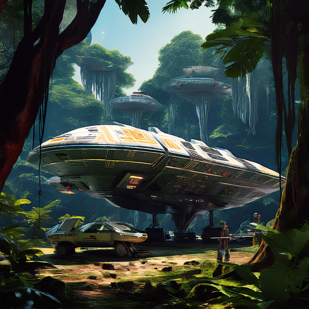 Scientific retro starship parking in the jungle by Zsolt Maticska ...