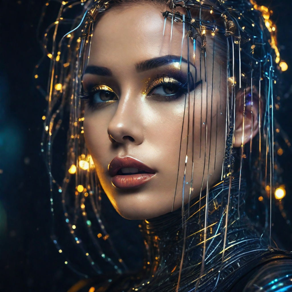 Beautiful dramatic girl in cyberpunk style by Tanya Goncharova - Playground