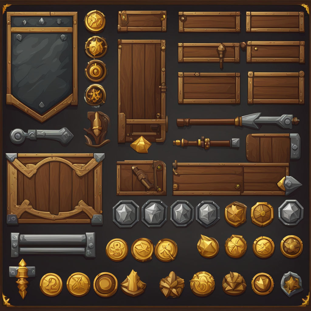 Design Ui Assets For A Pc Rpg Game Set For Blacksmith Mediev By Jack