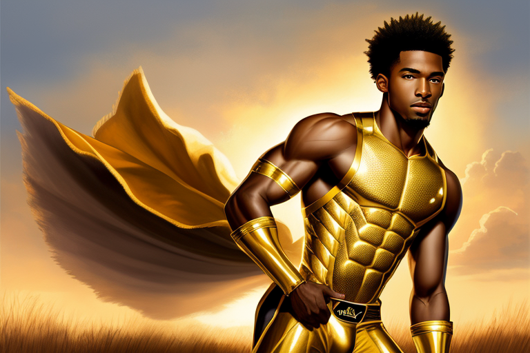 10 year old African American boy superhero by Jason Lee - Playground