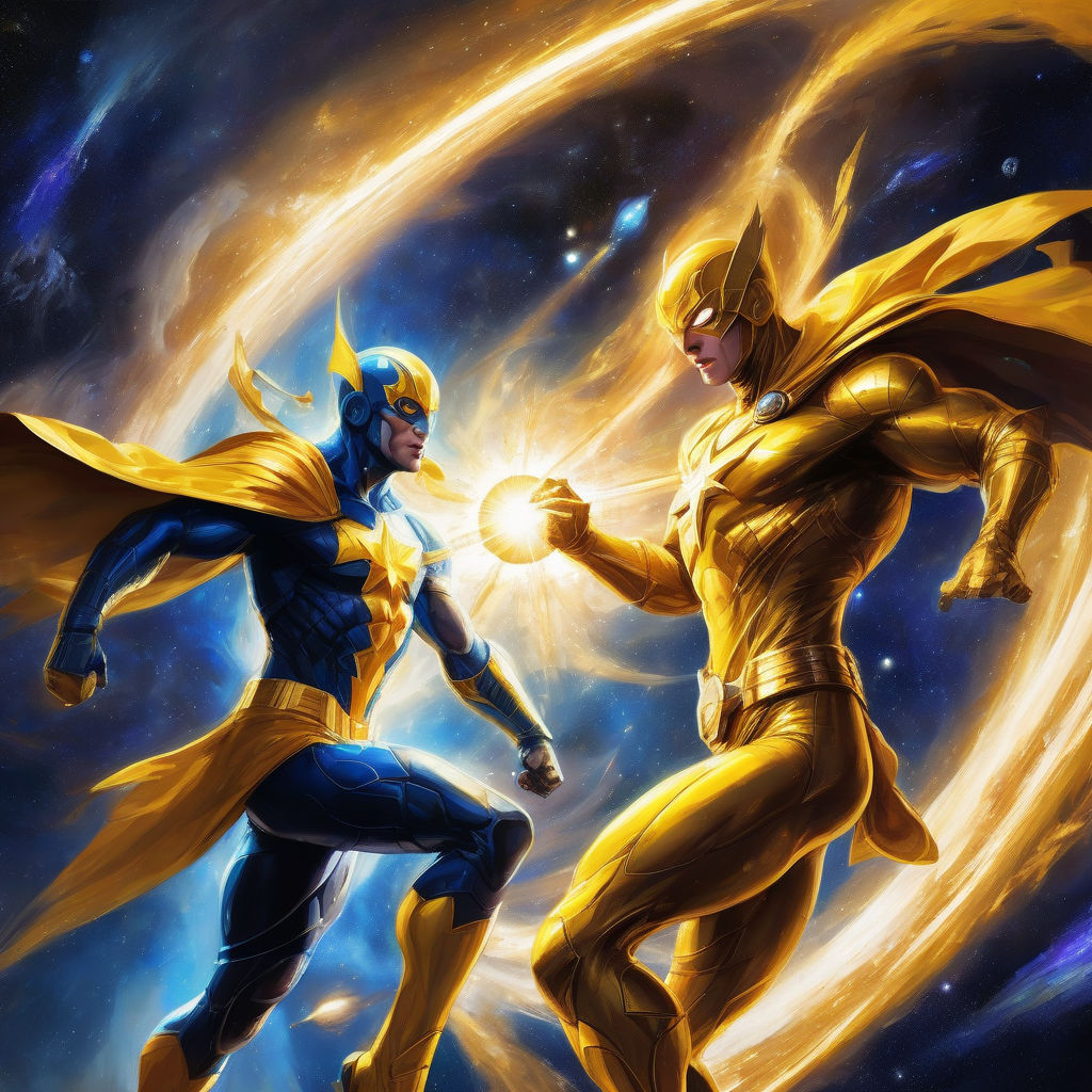 Arch-nemesis superheroes clash in the cosmos by Oğuzcan Öden - Playground