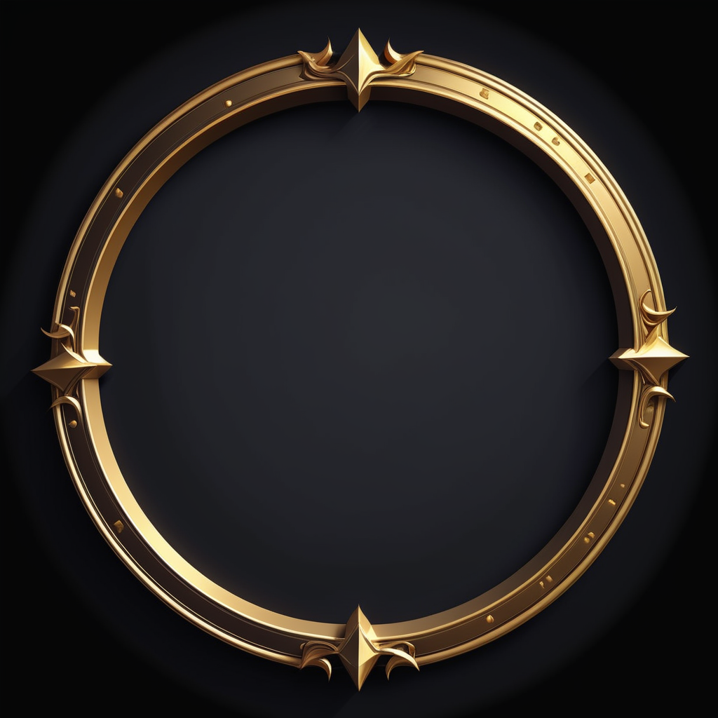 Round gold frame. rpg game icon. simple 3d illustration on a... by ...