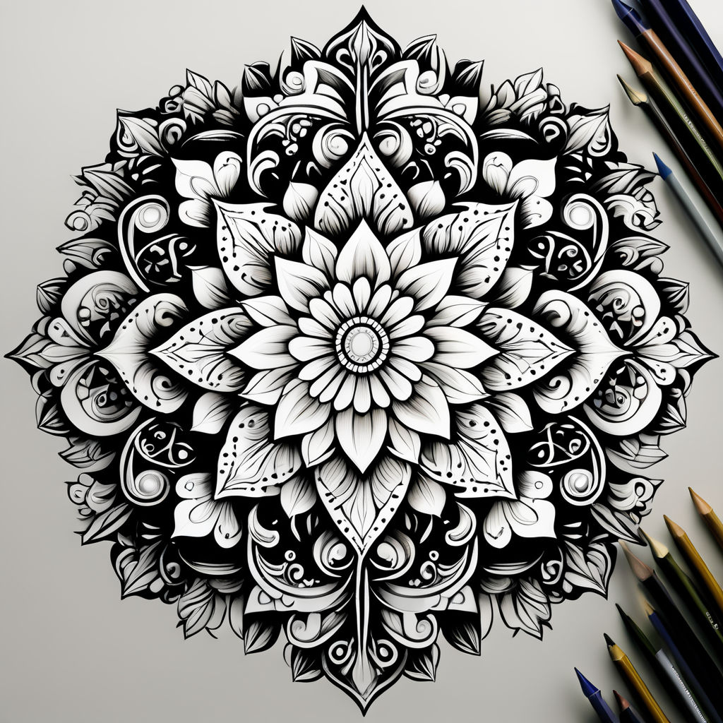 Create me a very detailed coloring page art of illustration ... by ...