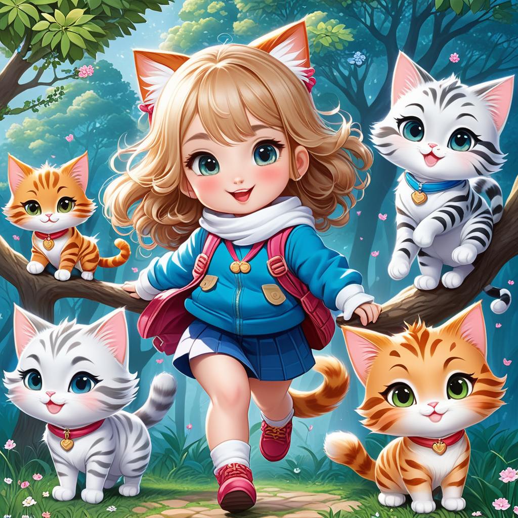 A cartoon illustration of a cute chibi girl(Looks younger) by 화이팅 ...