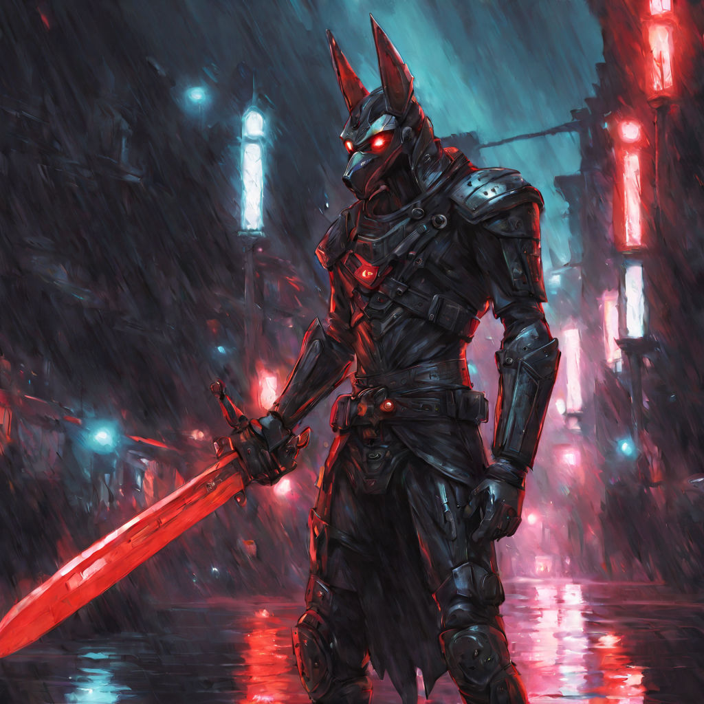 An (Anubis Cyborg :1.2) wielding a (massive sword:1.0) in a ... by andy ...