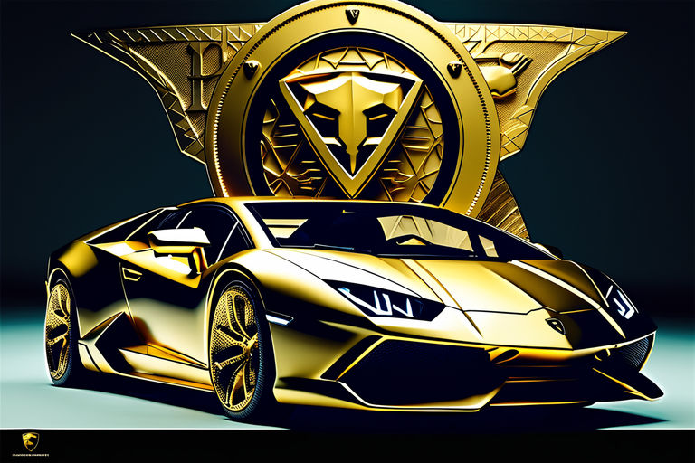 A golden coin where the symbol is a lamborghini and the seco... by Chad ...