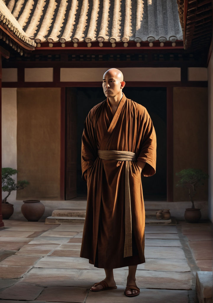 Bald monk with hair around the edges by Mustafa RTG - Playground