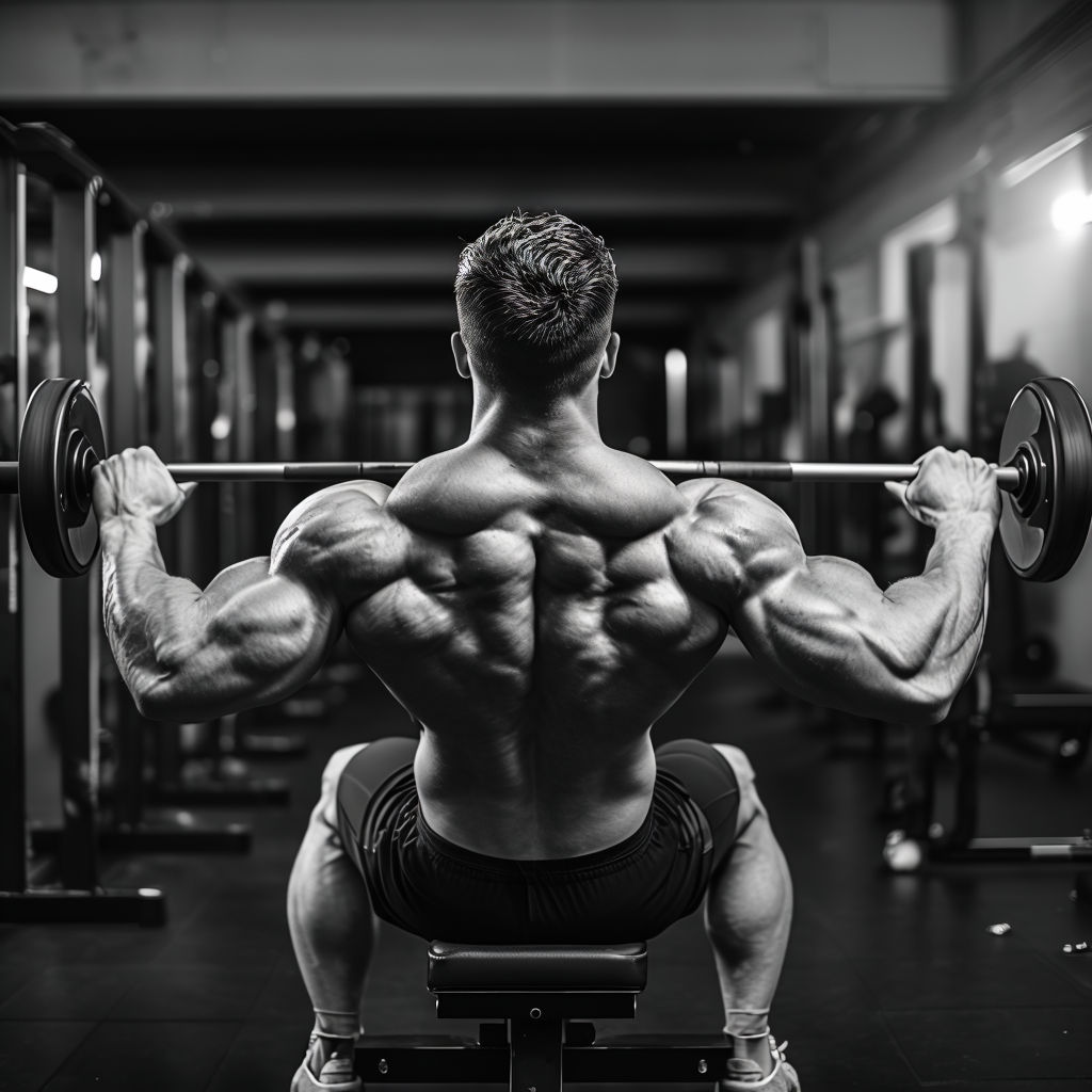 A bodybuilding athlete training seated rowing by marombaniacos - Playground