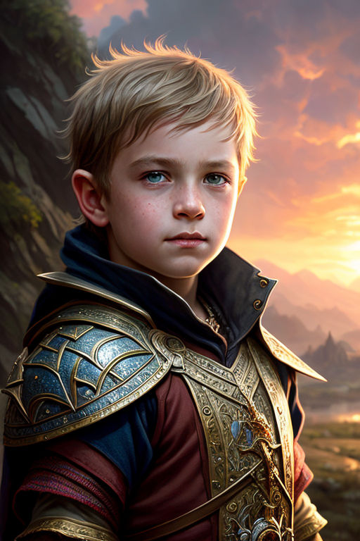 Epic portrait of fantasy dnd tiny kid boy character by azzaliya ...