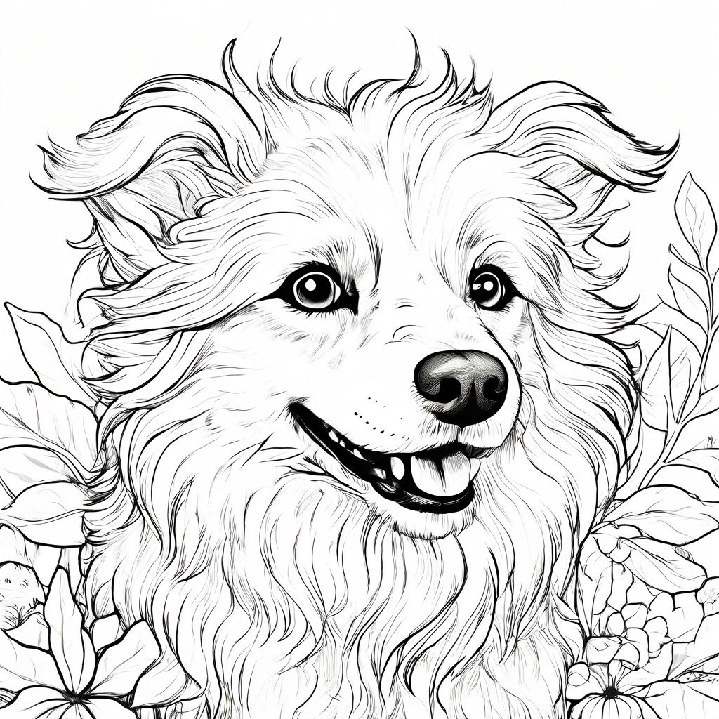 A stunning white ink drawing coloring page of whimsical magn... by MA ...