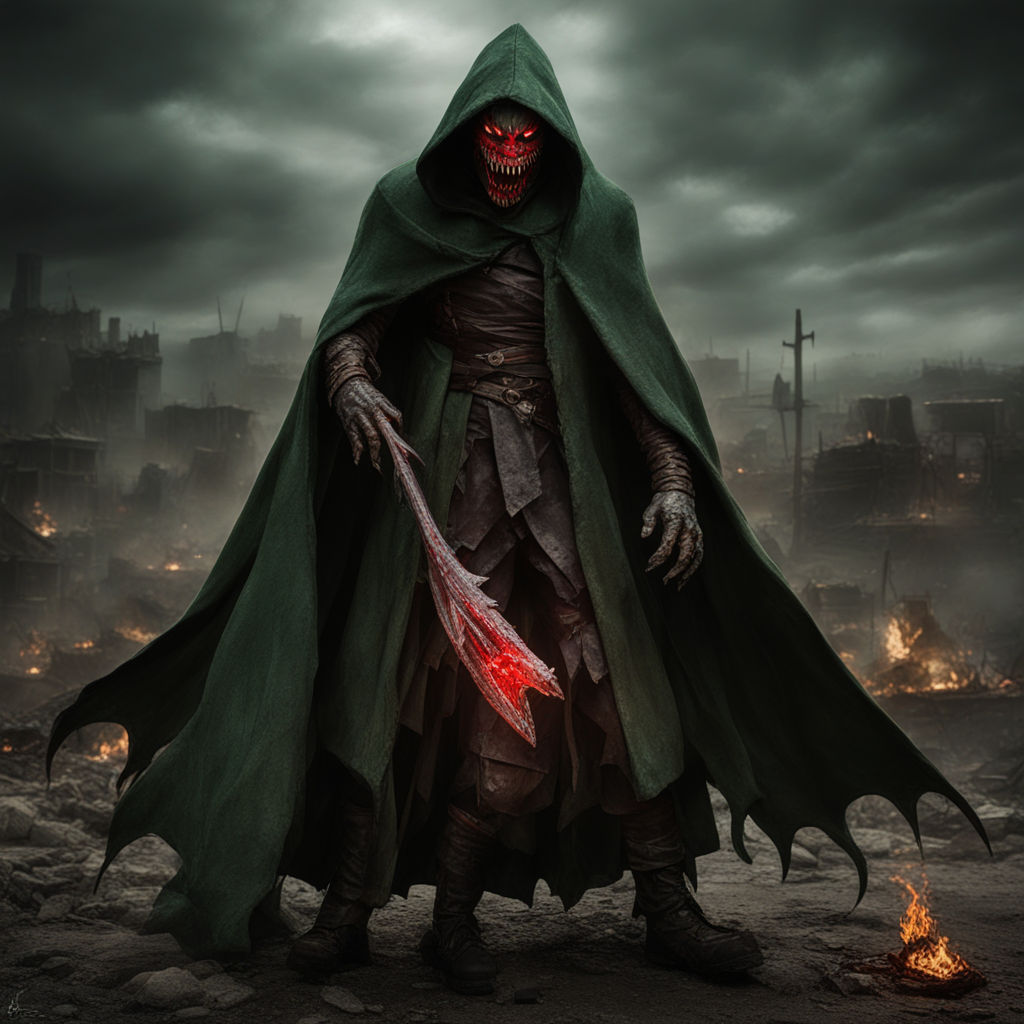 12ft tall monster buff dark green razor sharp teeth with red... by ...