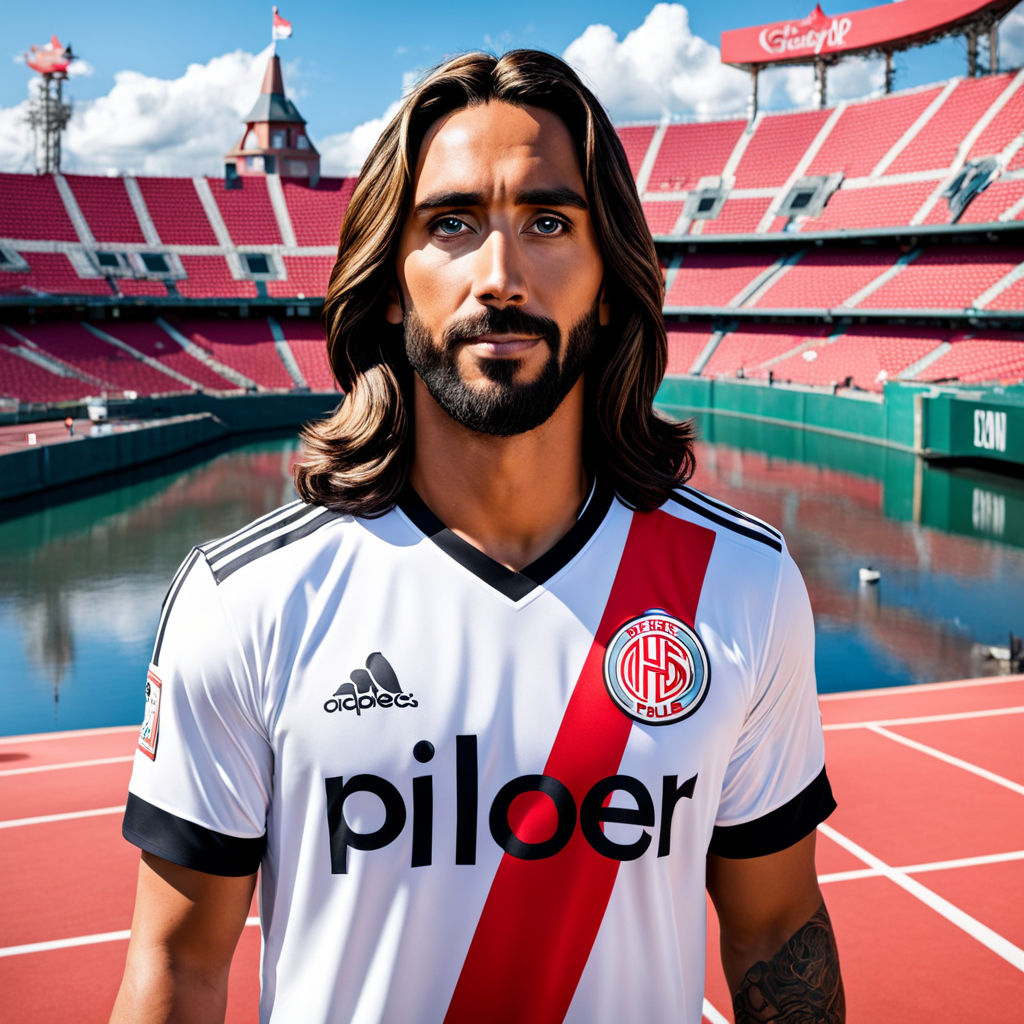 Jesus Christ wearing the River Plate jersey in Disney style by Gregorio ...
