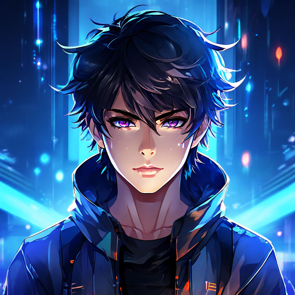 Video game anime style 17 year old male with futuristic mode... by ...