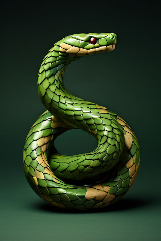 Green wooden Snake like a symbol of the year by Анастасия Майкова ...
