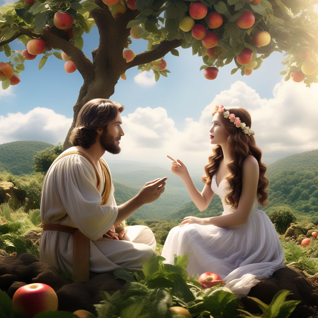 God speaking to Adam and Eve in the Garden of Eden 8k photog... by ...