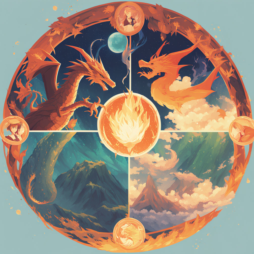 Depicts the magic school logo with the elements of fire by Raffi ...