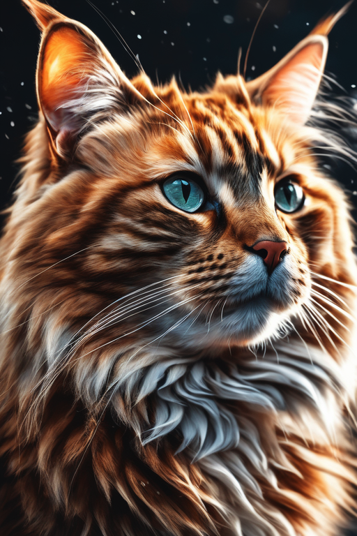 A hyper-realistic portrait of a cat made out of clouds. by design ...
