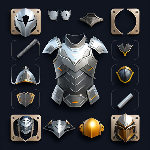 Very Realistic Flat lay icon of a sci-fi armour by Hafiz Mahmud ...