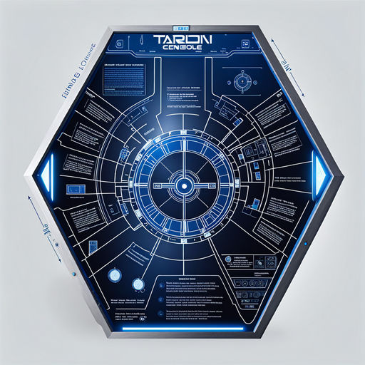 Futuristic TARDIS console screen diagrams with reference she... by ...
