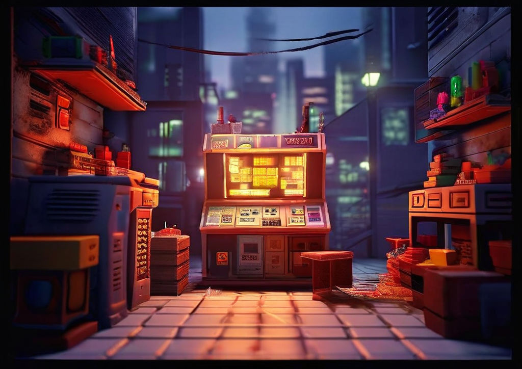 A retro gaming scene showcasing the nostalgic texture of a P... by ...