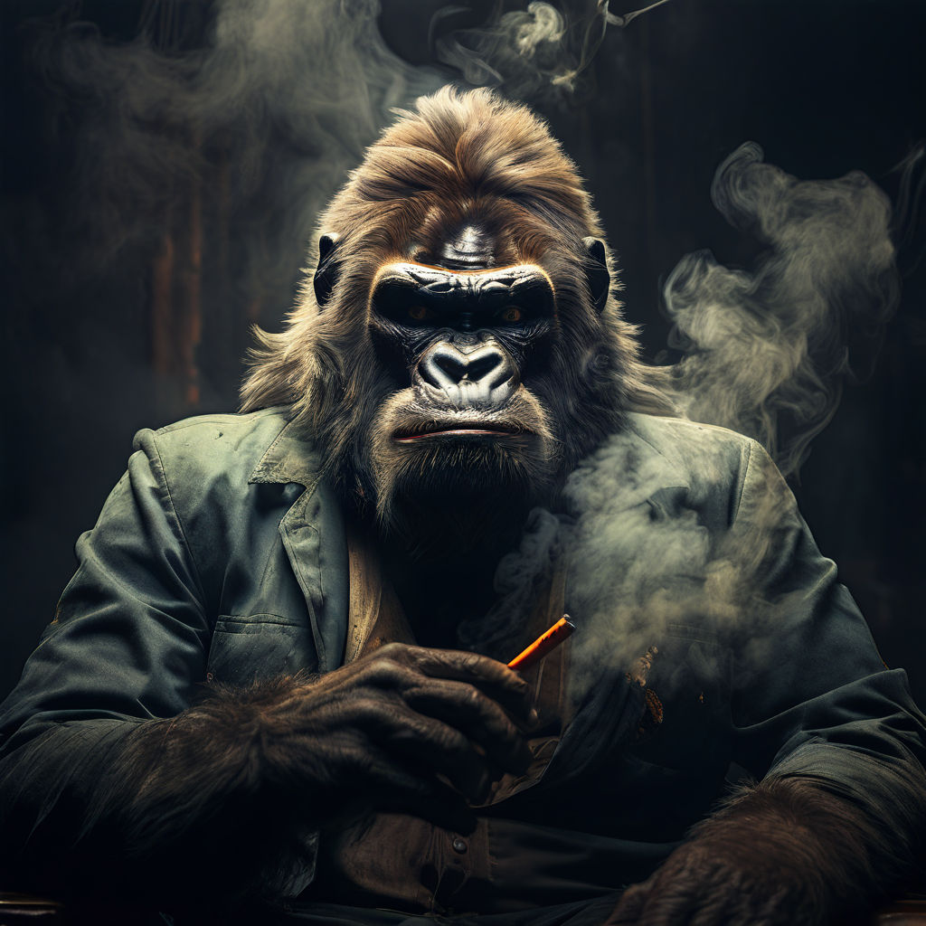 Gorilla smoking by Sandeep Suthar - Playground