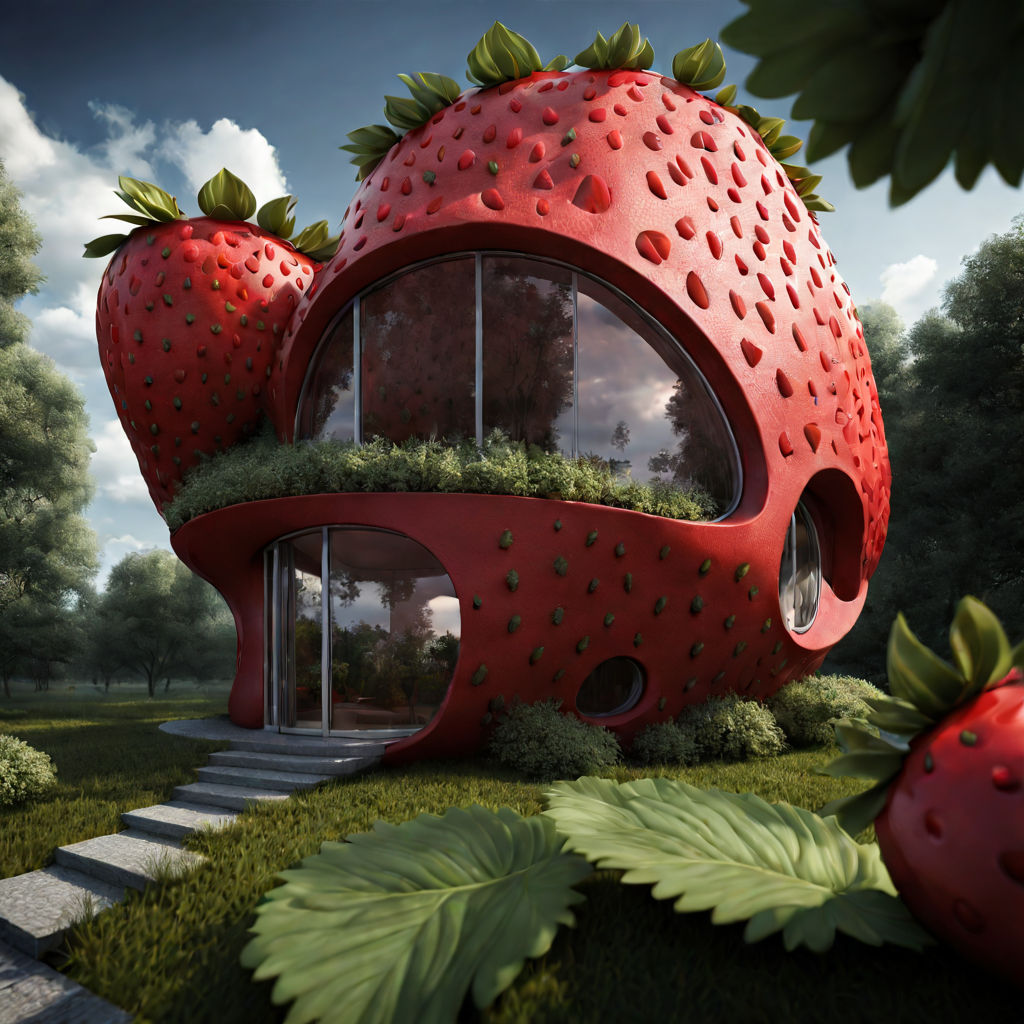 Organic architecture of a strawberry as a house by 3BDO 7AWAS - Playground