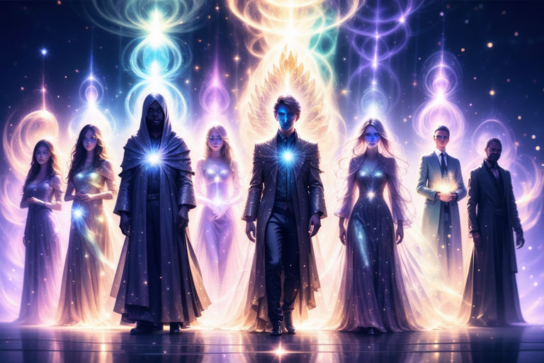 A group of people glowing with a glittering aura by Edgardo Camilo ...