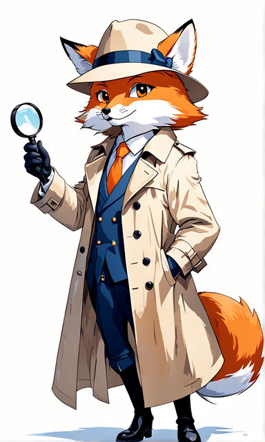 A delightful and engaging illustration of a fox detective by M.SALAH ...