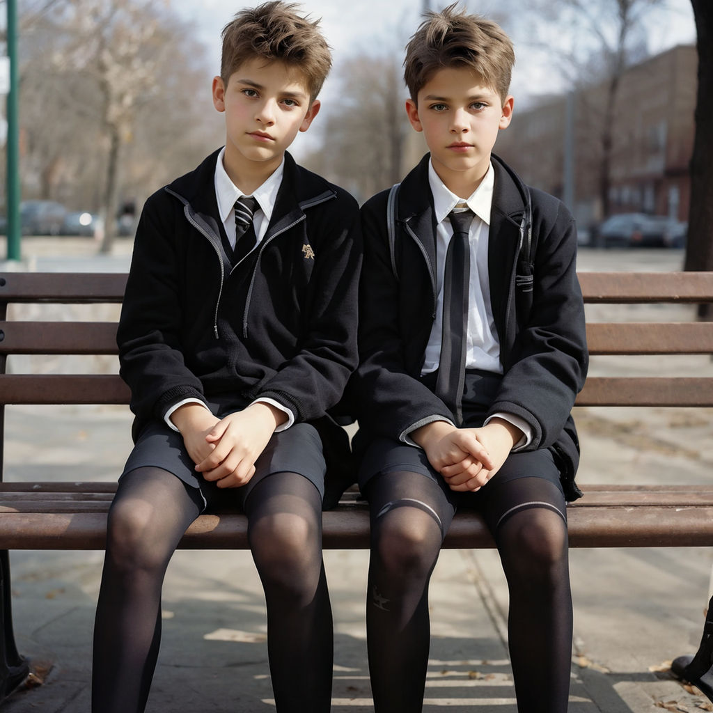 12 year old boys wearing pantyhose to school. Black sheer pa... by Dale ...