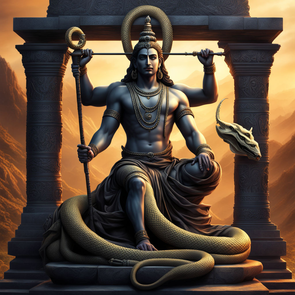 Shiva with attributes of a snake deity by Pratik Niranjan - Playground