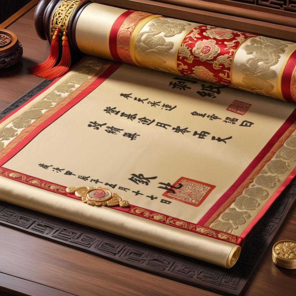 The imperial order of ancient Chinese emperors is spread out by kven ...