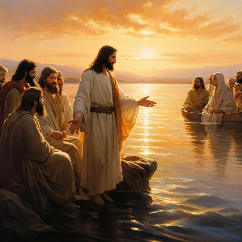 An ultra-realistic digital painting of Jesus with his discip... by ...