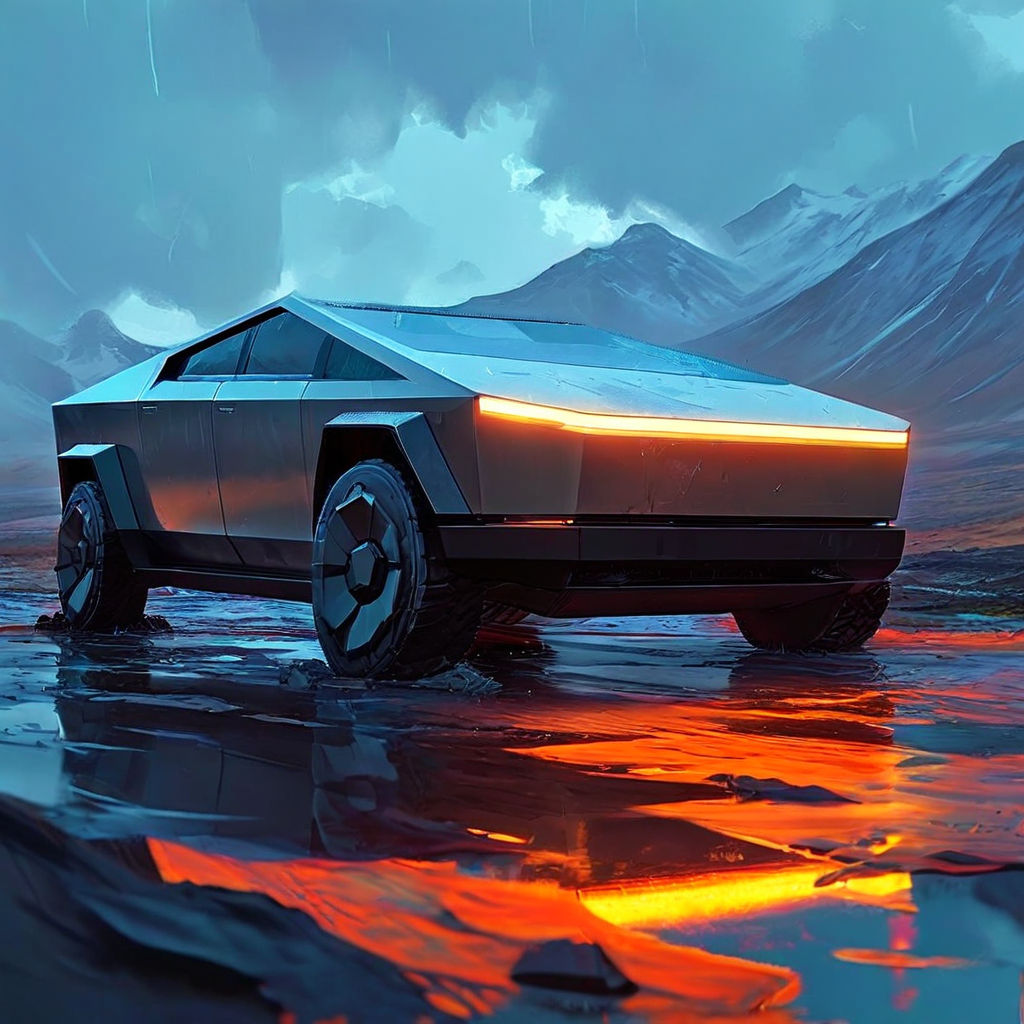 Cartoon Tesla Cybertruck by Stanislav Danilchenko - Playground