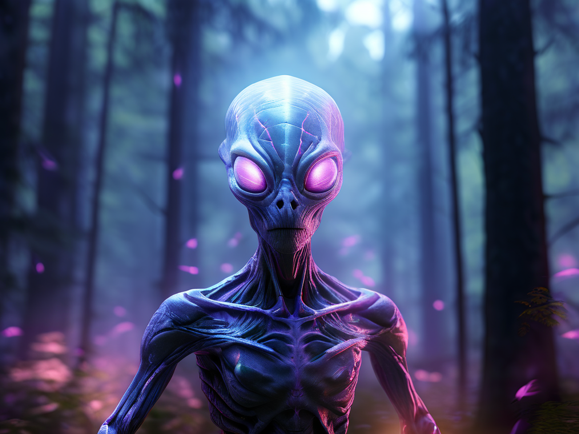 Grey alien hybrid with sharp skeletal structure by Matthew Pryce ...