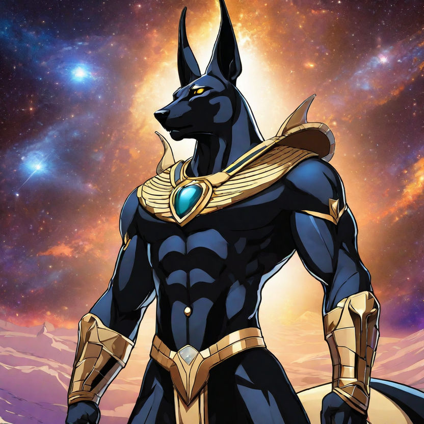 Anubis. Muscular Anime Cosmic Entity. by Ryan Andrews - Playground
