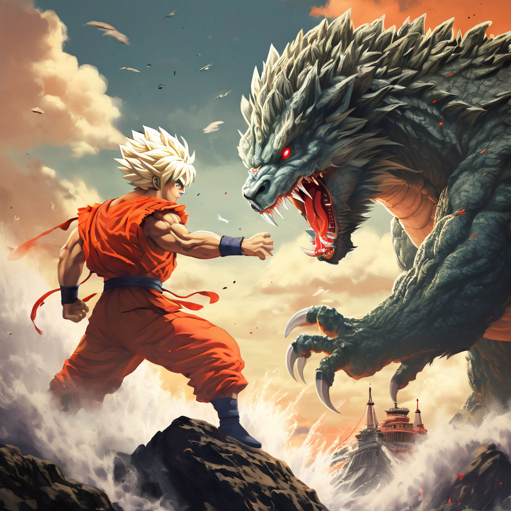 Goku vs godzilla by Aarav Adhikari - Playground